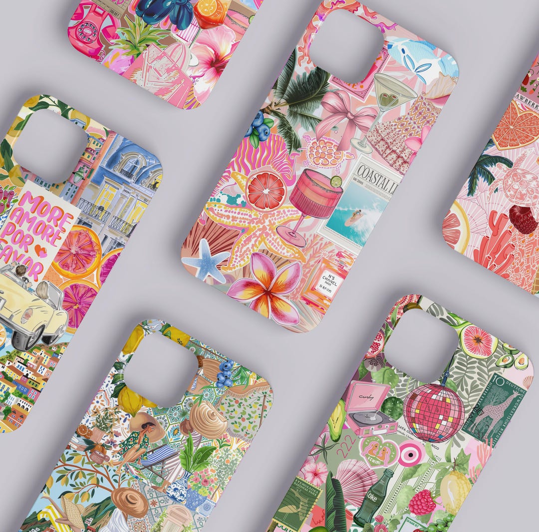 Coquette Collage Preppy and Cute Pink Aesthetic Phone Case for iPhone ...