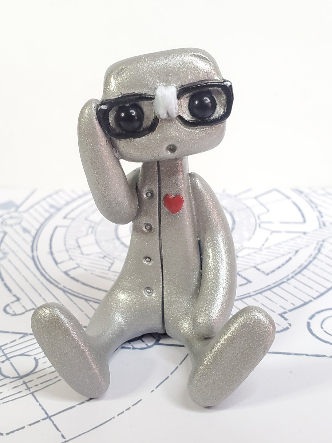 Get Your Nerd on Robot Figurine Resin Art Toy Kawaii Desk Friend Gift ...