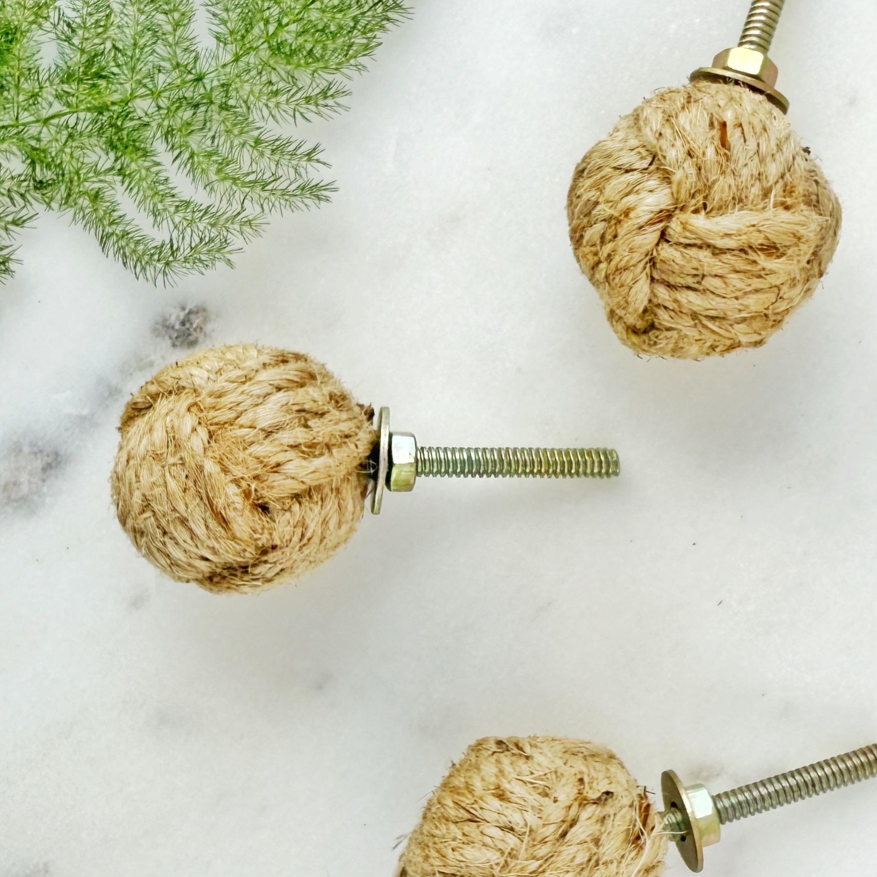 Nautical Beach Knob, Natural Jute Knob, Knob, Coastal Knob, Jute Knob, Coastal Jute Knob ...