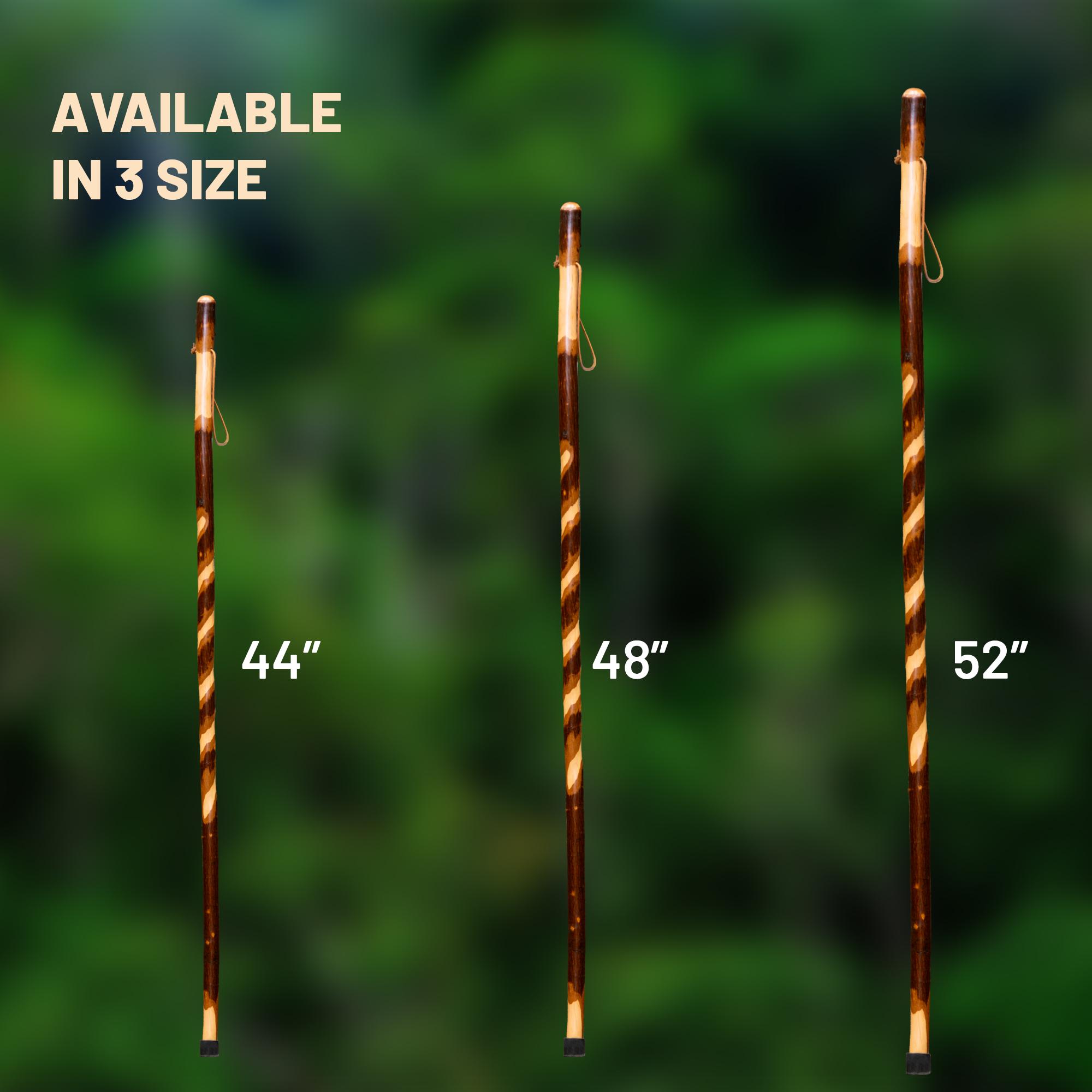 Handcrafted Twisted Hickory Walking Stick, Rustic Spiral Hiking Staff ...