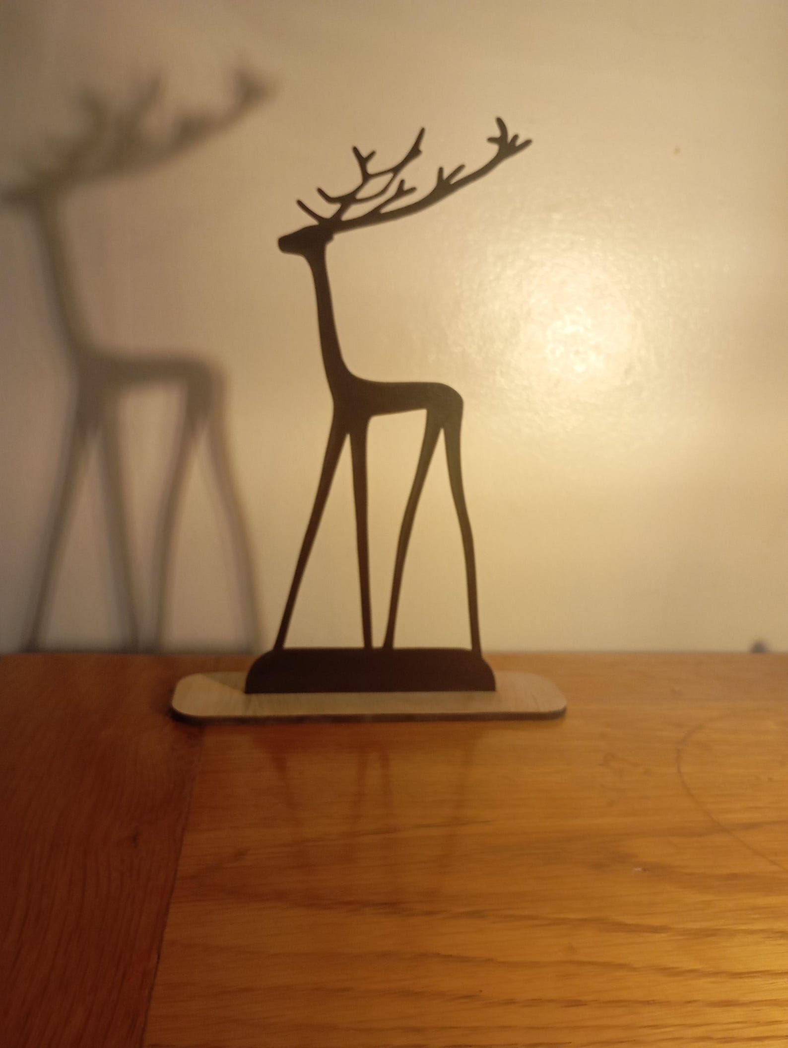 Minimalist Wooden Stag Set | Freestanding Deer Ornaments | Oak Veneer ...