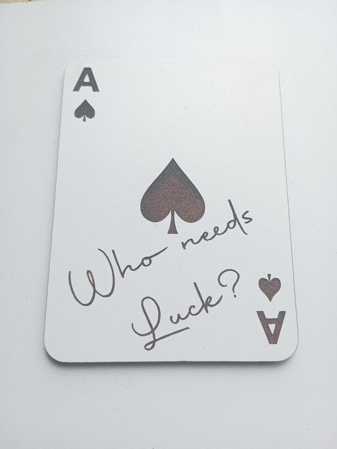 Engraved Wooden Ace of Spades Card: Poker Gift, Lucky Charm - Etsy