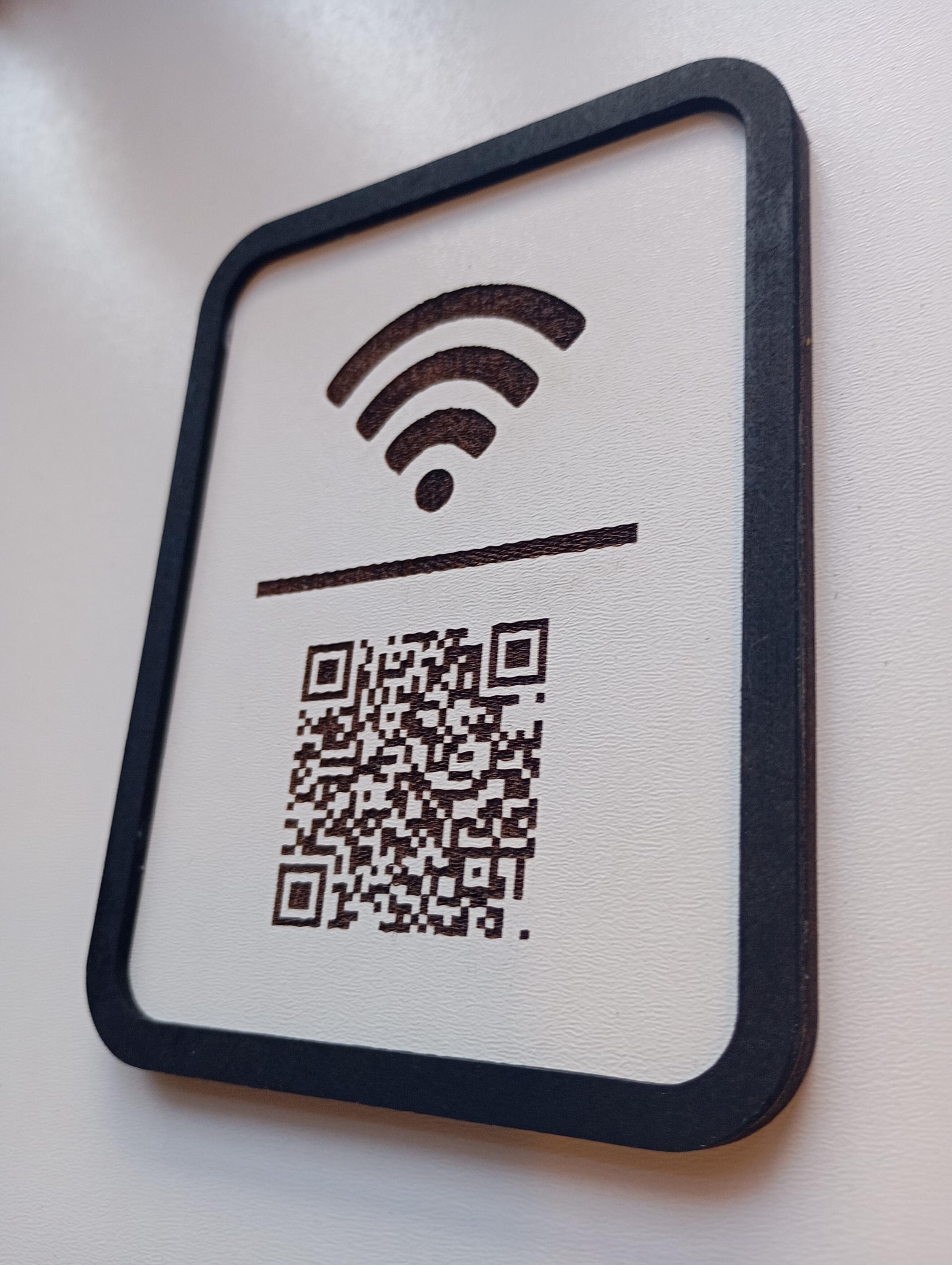 Personalized Wooden Wifi QR Code Sign: Engraved Office/airbnb Plaque - Etsy