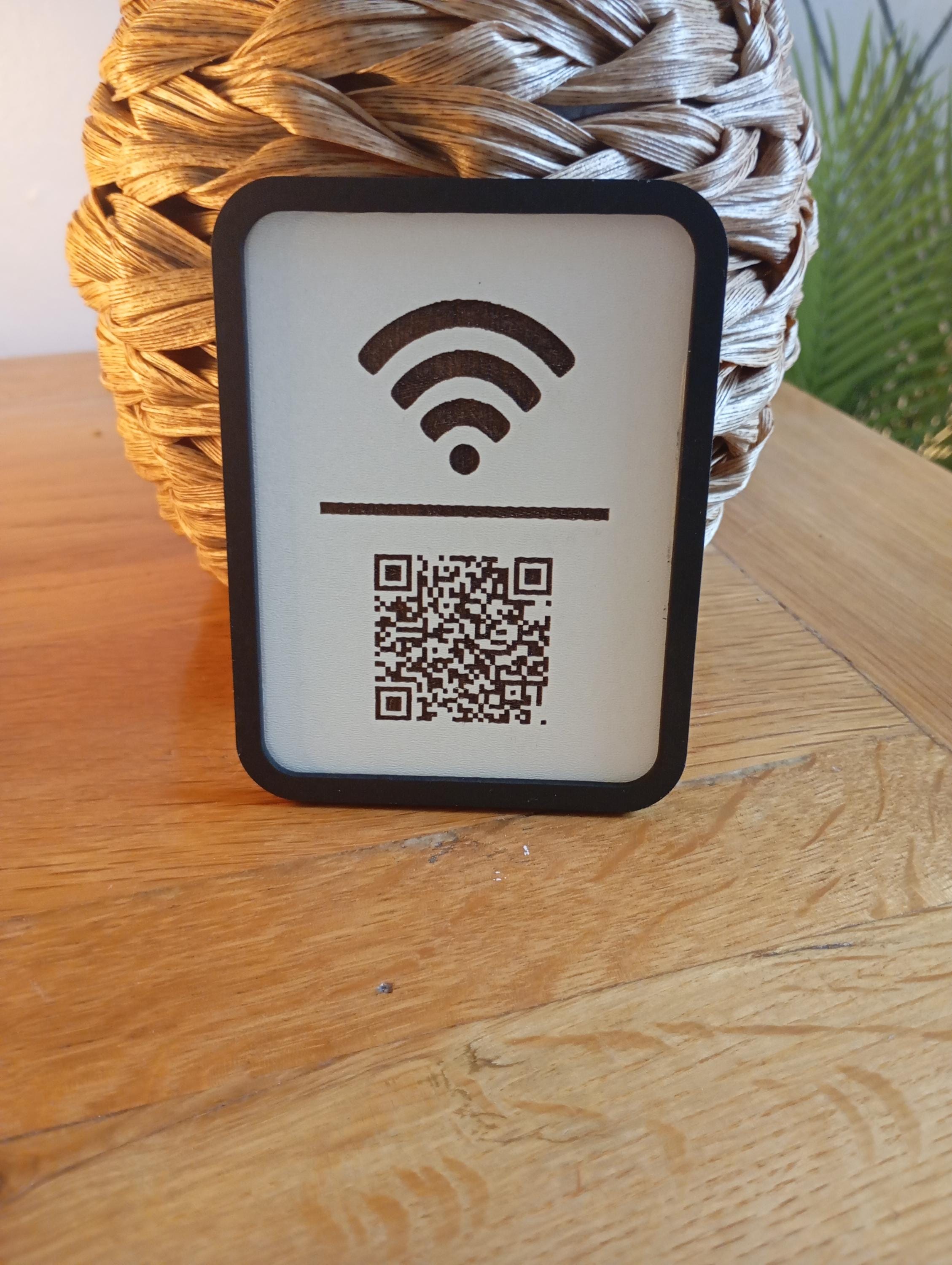 Personalized Wooden Wifi QR Code Sign: Engraved Office/airbnb Plaque - Etsy