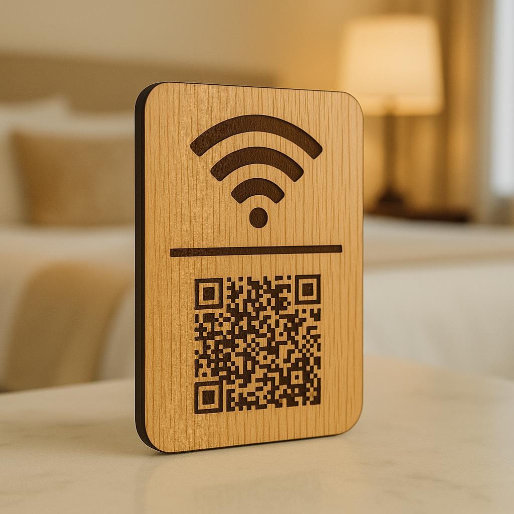 Wifi Qr Code Sign, Air Bnb Scanner, Office Wifi Plaque - Etsy
