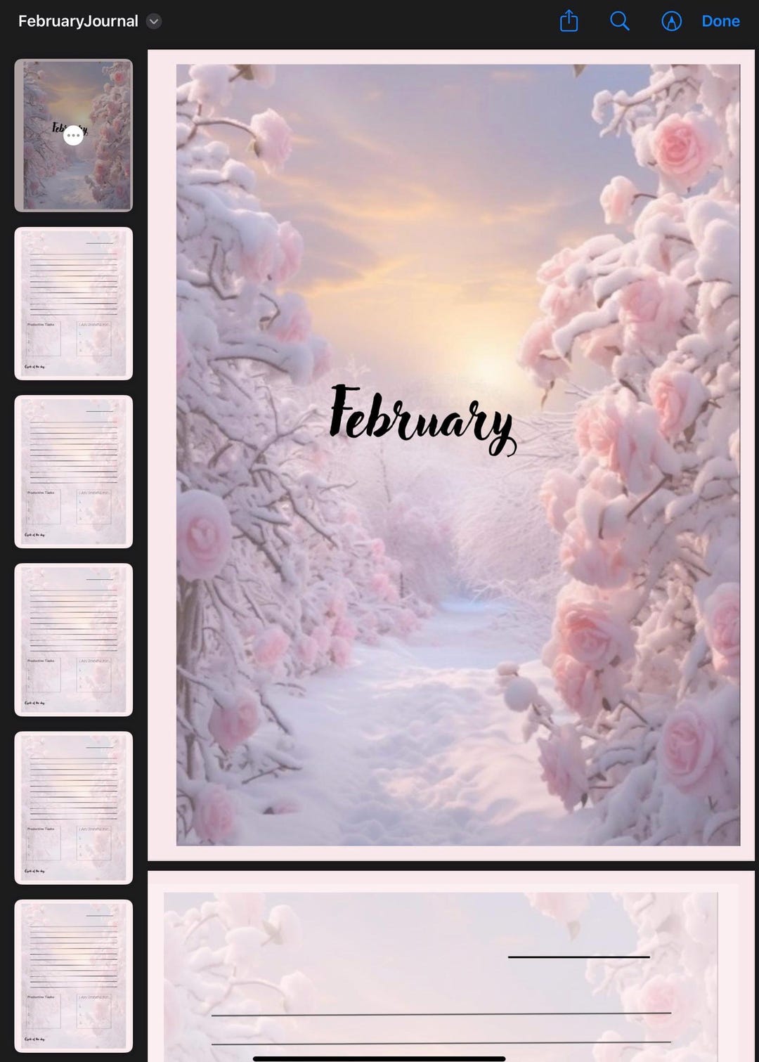February Journal - Digital Journal Template - Etsy