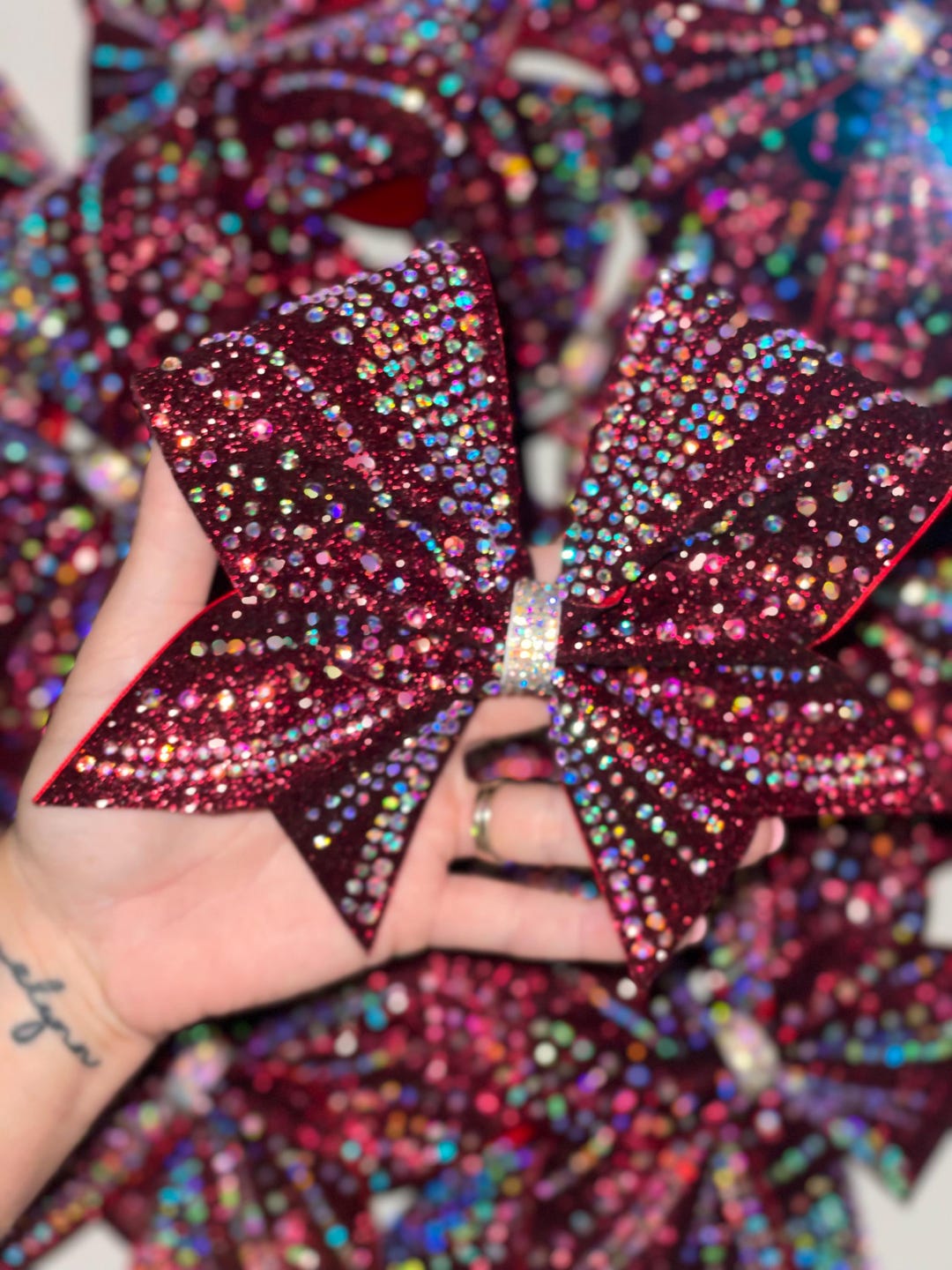 Burgundy Blinged Cheer Bow- Style Nova - Etsy