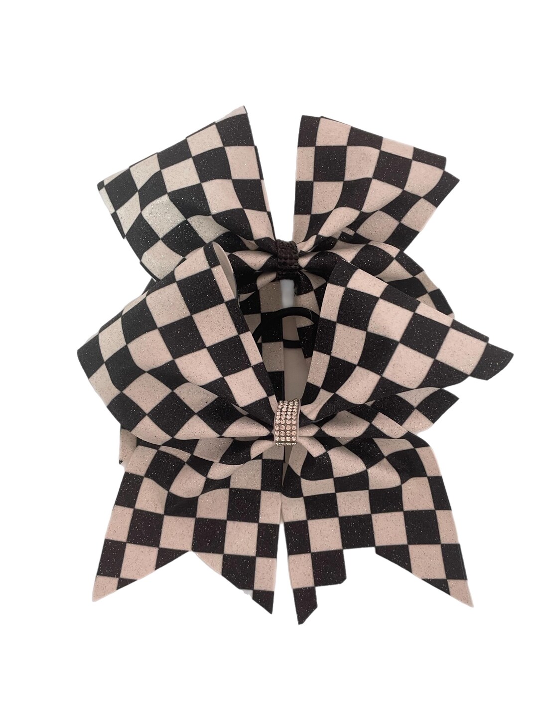 Black Checkered Cheer Bow - Etsy