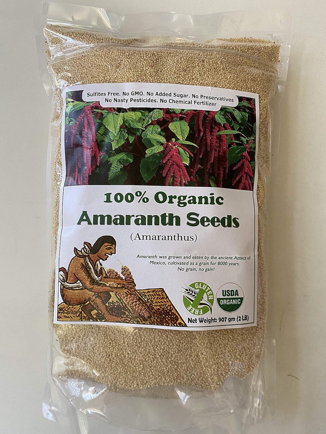 Indus Organics Amaranth Seeds, 2lb Bag, Sulfite Free, Gluten Free,non ...
