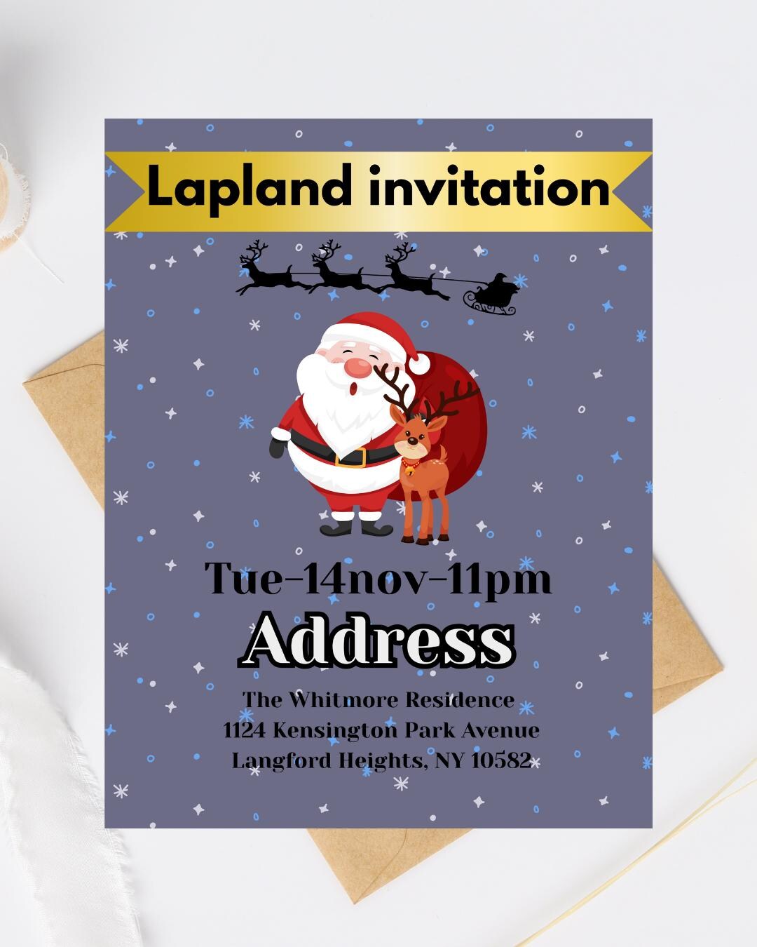 Editable Lapland Invitation Letter, Digital Custom Invite Card ...