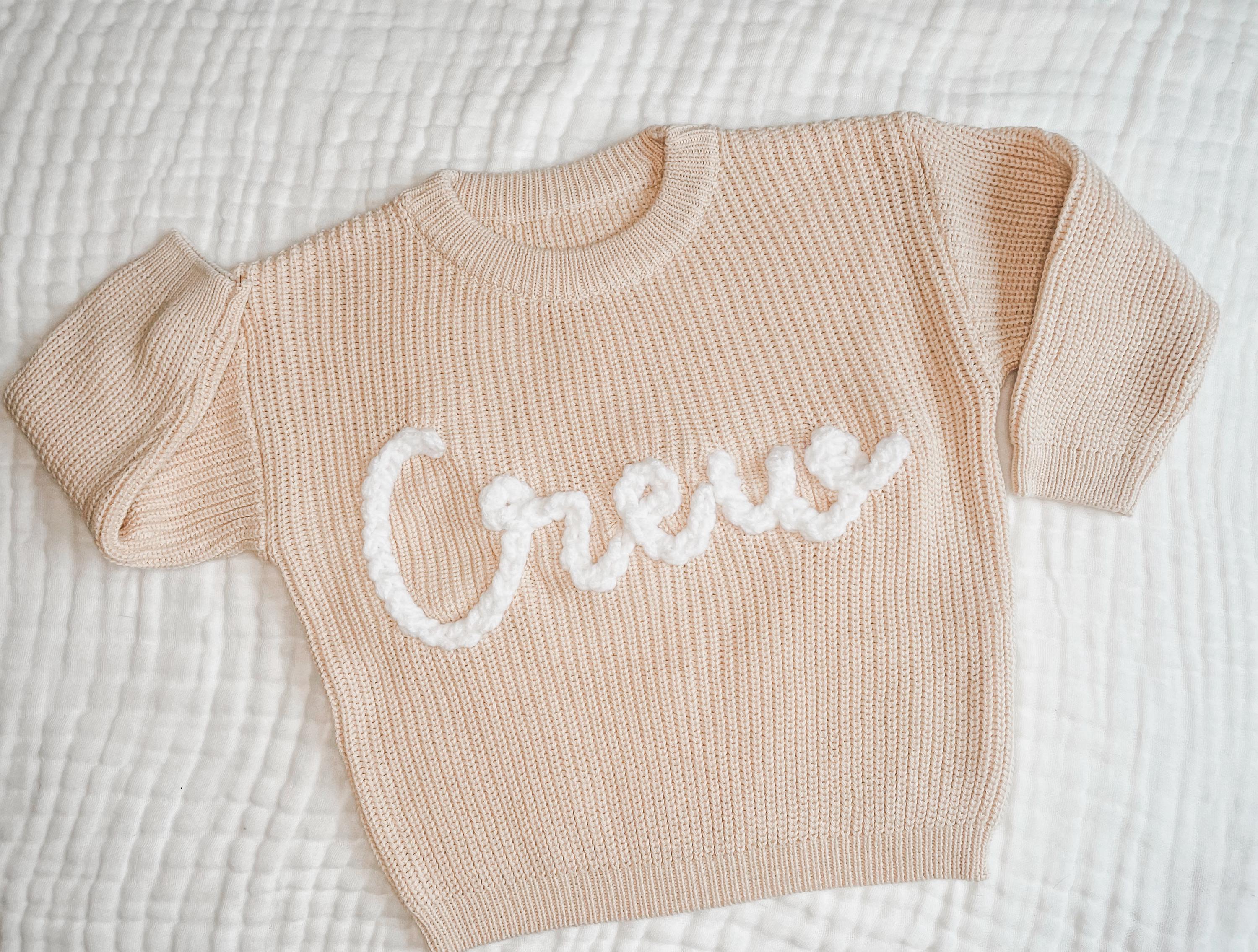 Custom Baby Sweater | Custom Toddler Sweater | Hand Embroidered | Baby ...