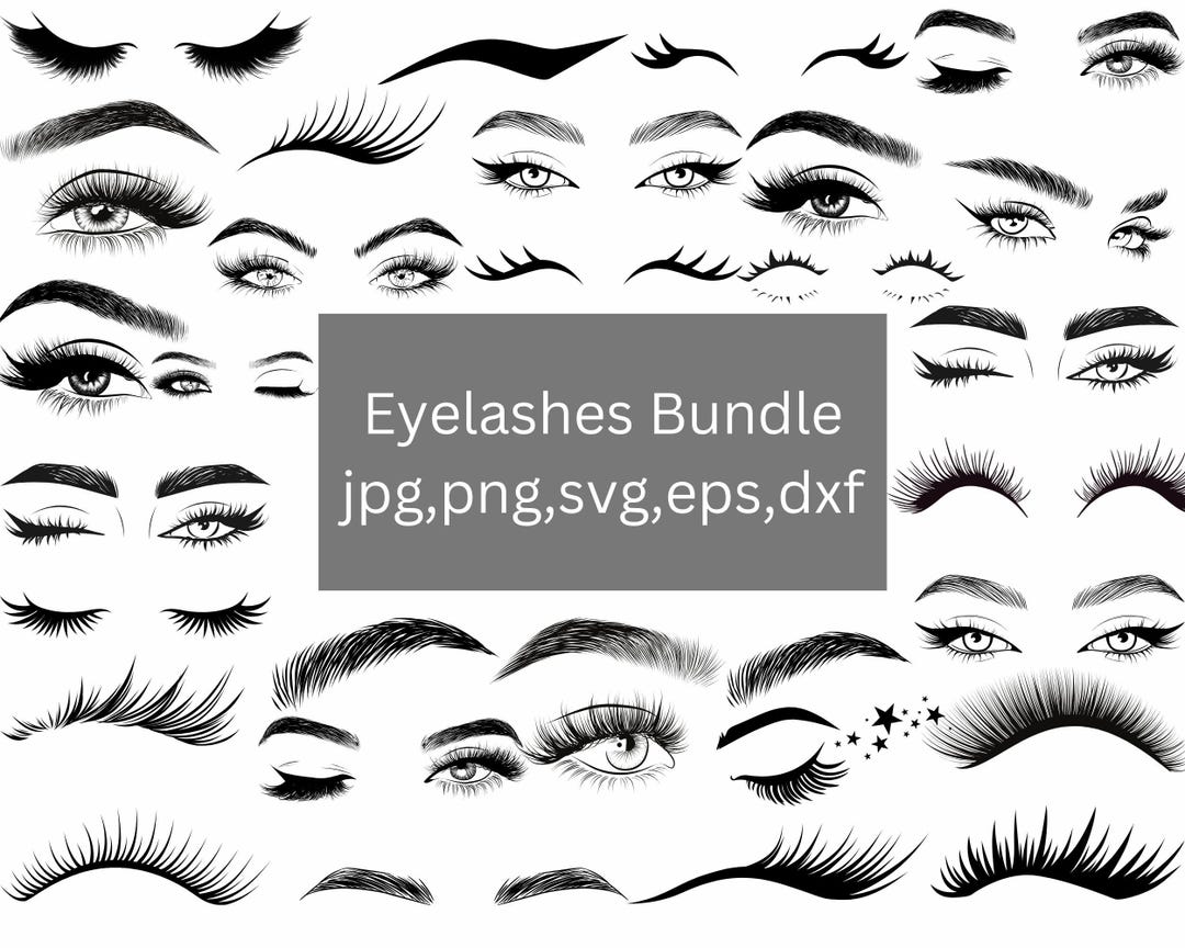 Eyelashes Svg Bundle, Eyelash PNG Bundle, Eyelashes Clipart,cricut ...