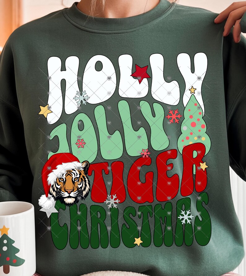 Tigers PNG | Mascot PNG | Christmas Tiger Print | Preppy Mascot Png ...