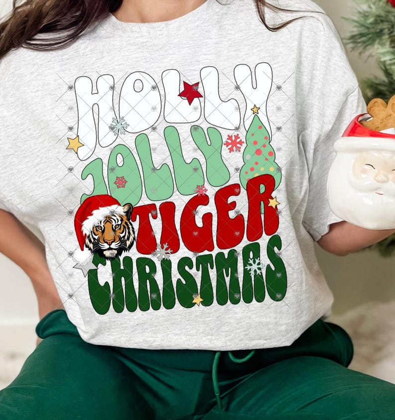 Tigers PNG | Mascot PNG | Christmas Tiger Print | Preppy Mascot Png ...