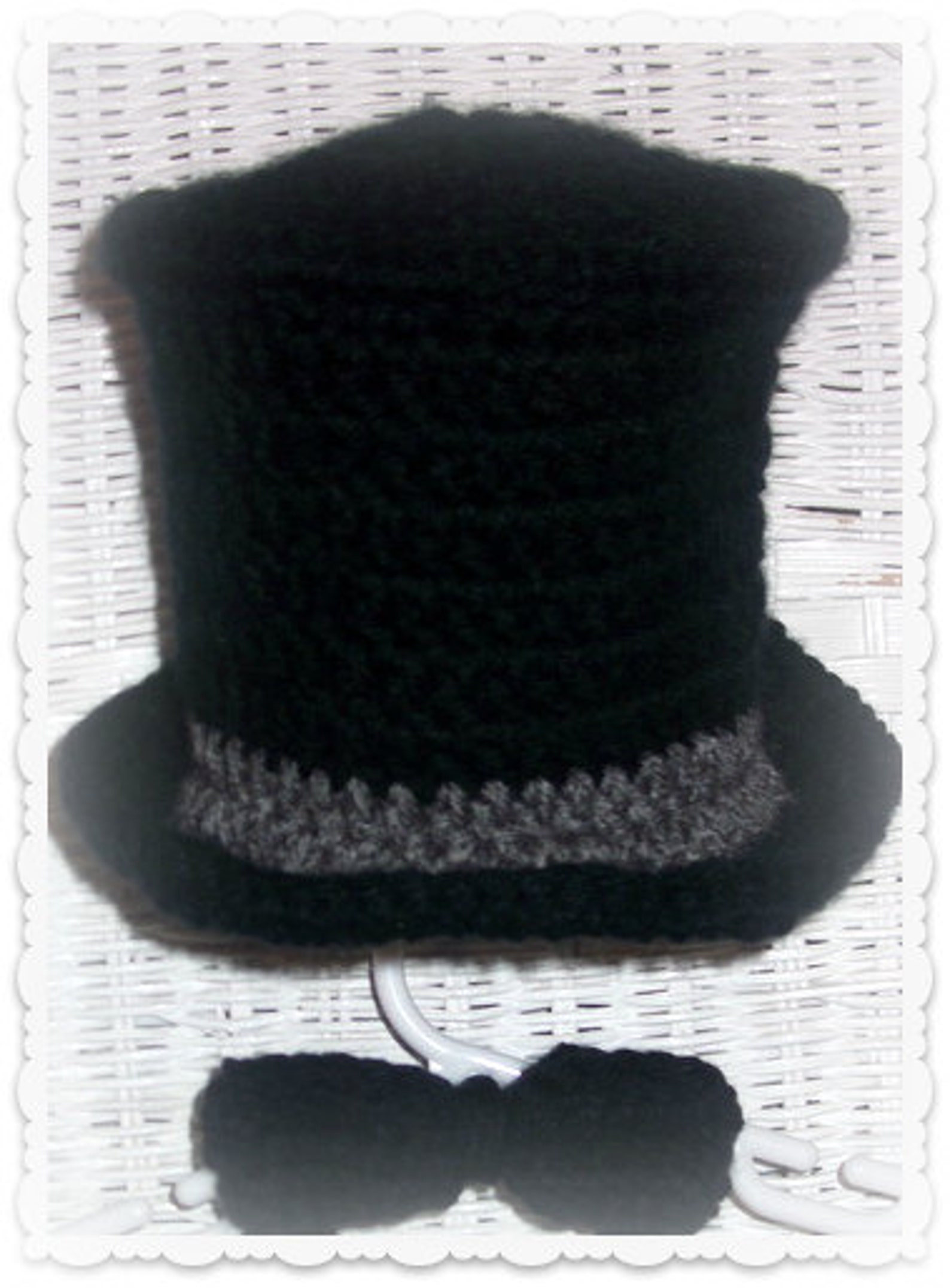 Baby Top Hat and Bow Tie in Crochet Victorian Photo Prop - Etsy
