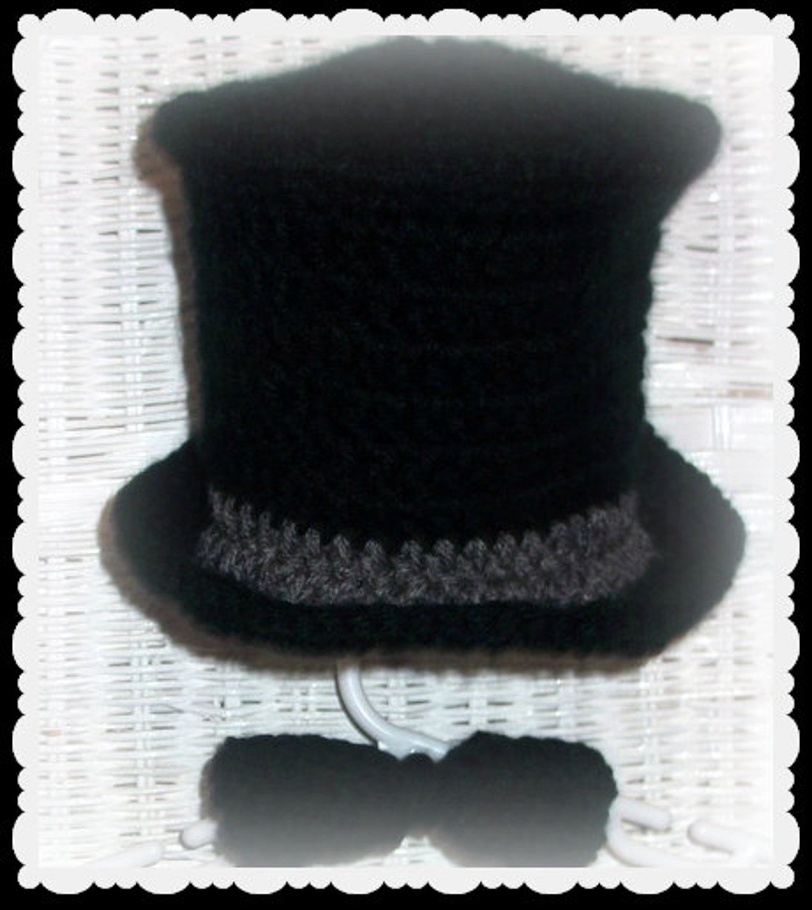 Baby Top Hat and Bow Tie in Crochet Victorian Photo Prop - Etsy