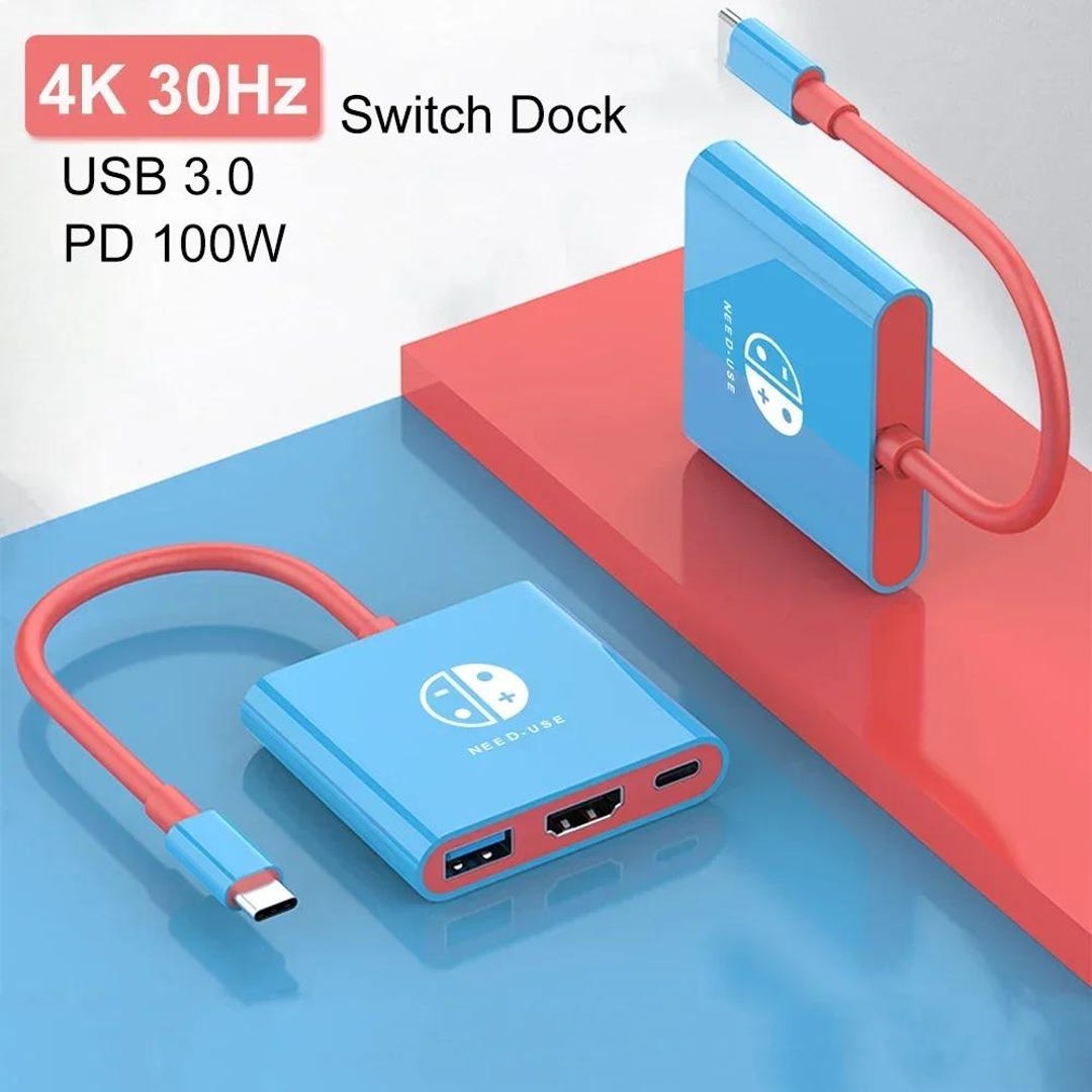 4K Switch Dock USB 3.0 Hub – Portable USB-C Splitter TV Docking Station ...