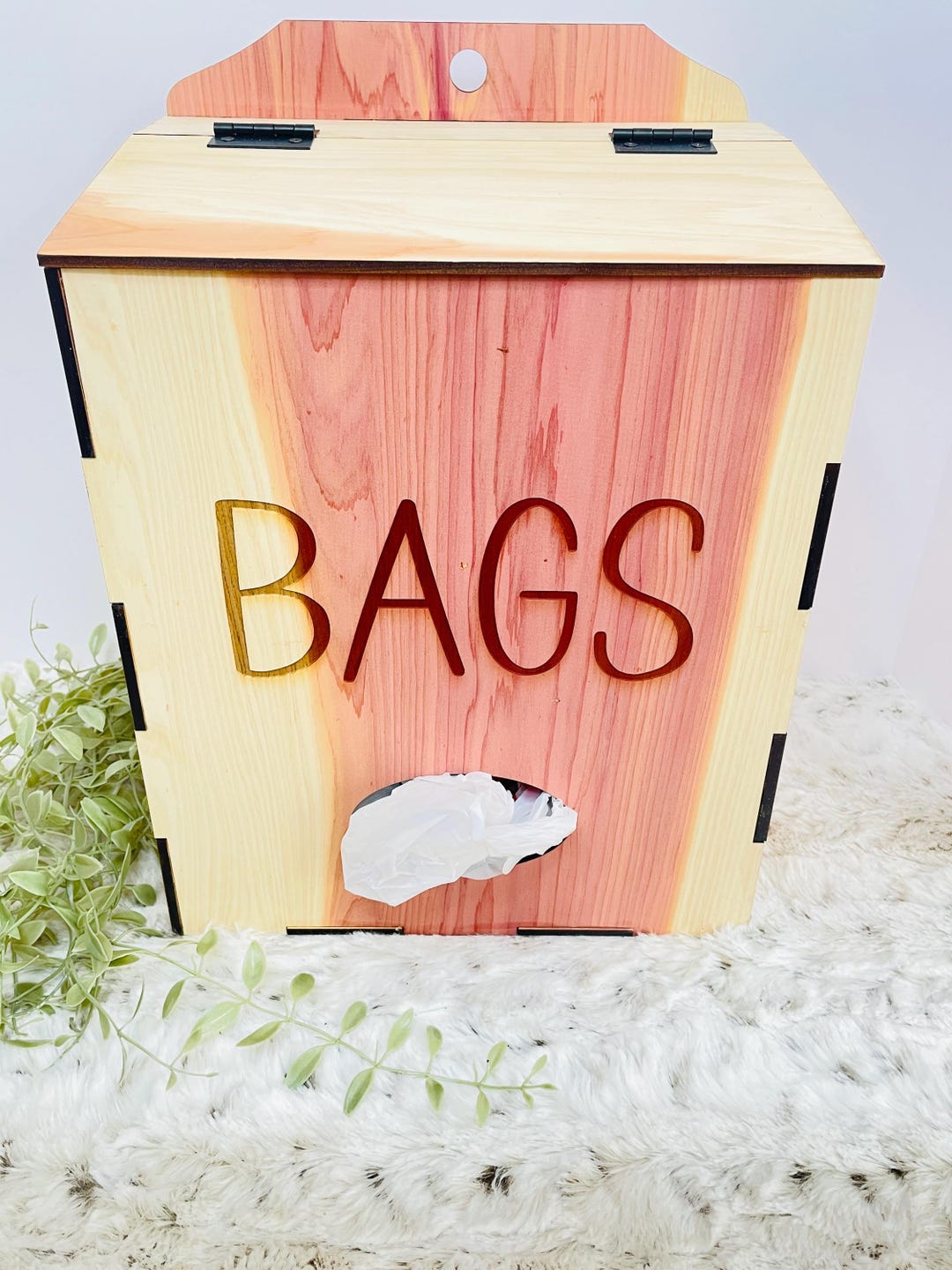 Rustic Wood Bag Holder for Plastic Bags - Eco-friendly Home Organizer ...