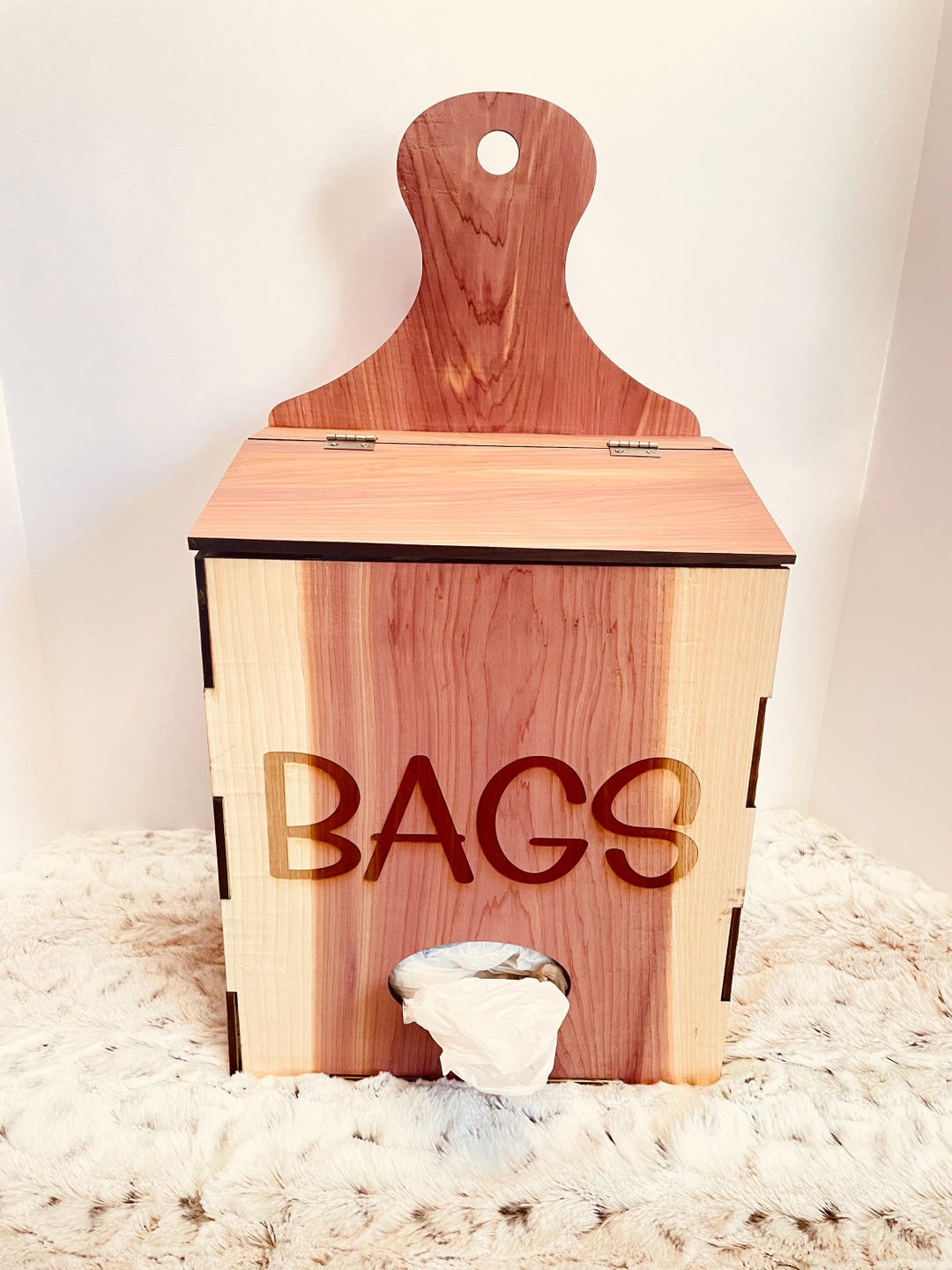 Rustic Wood Bag Holder for Plastic Bags - Eco-friendly Home Organizer ...