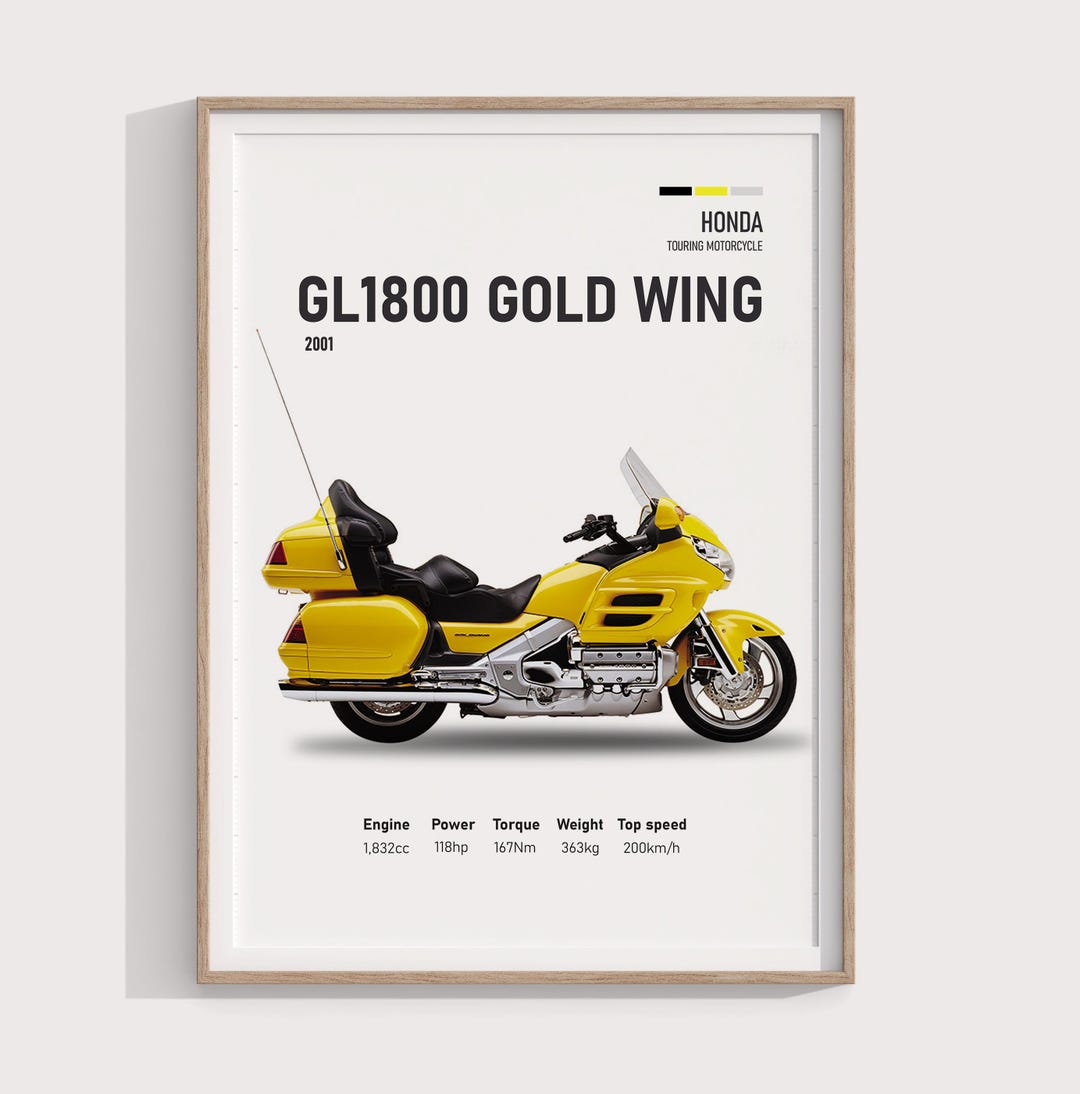2001 Honda GL1800 Gold Wing Digital Print | Perfect Garage Gift ...