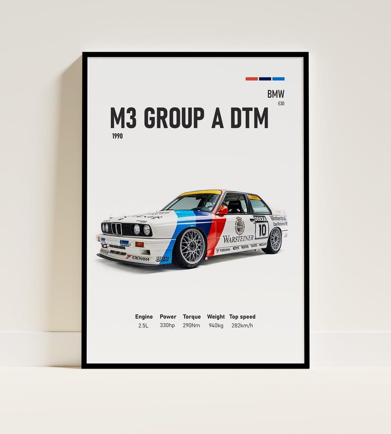 1990 BMW M3 E30 Poster | Digital Download | Classic Car Wall Art ...