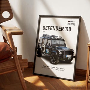 1996 Land Rover Defender 110 Poster | Classic 4x4 SUV Artwork | Perfect ...