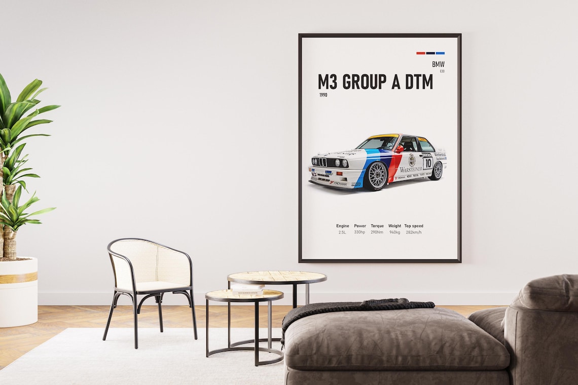 1990 BMW M3 E30 Poster | Digital Download | Classic Car Wall Art ...