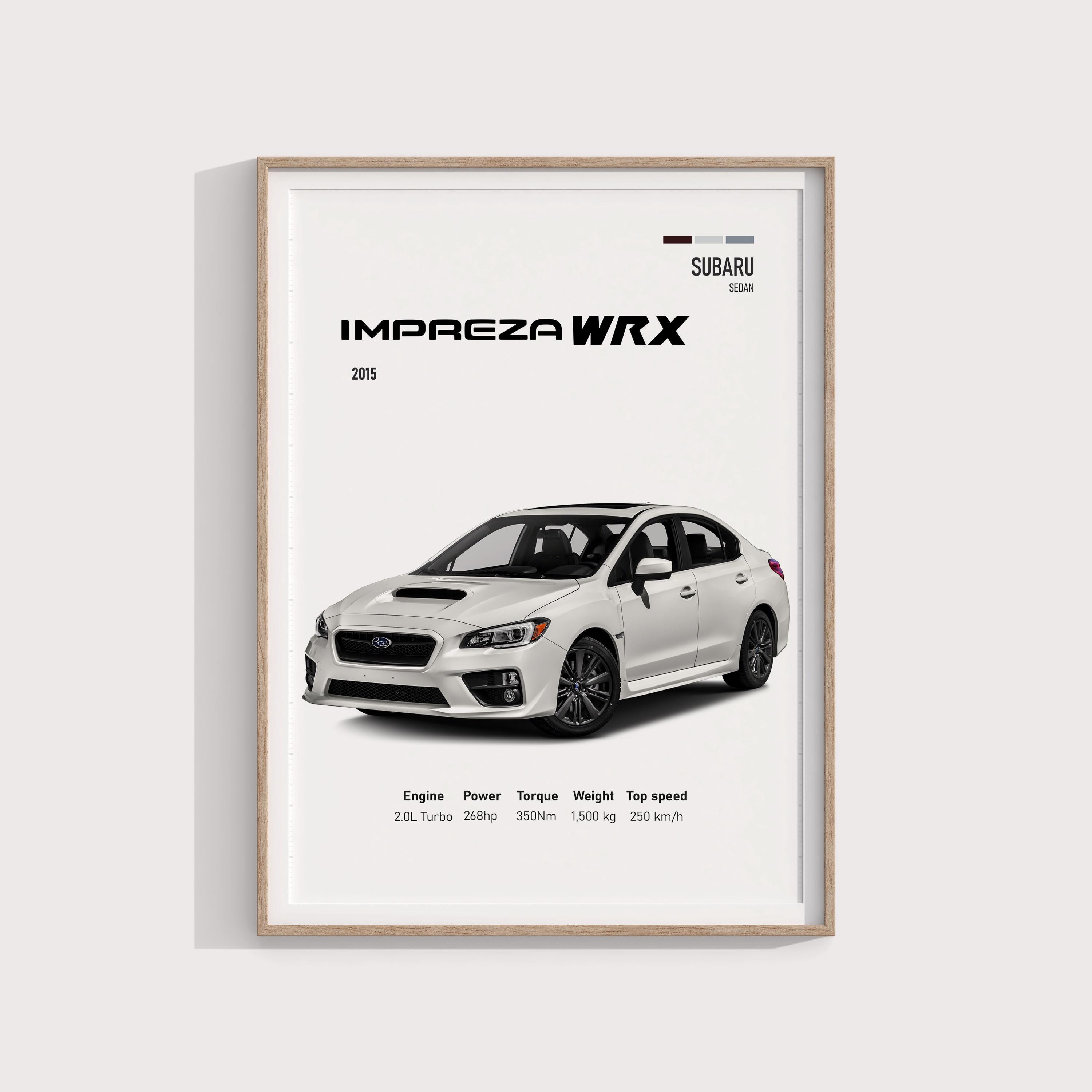 2015 Subaru WRX Poster | JDM Car Art | Perfect Gift for WRX Fans, Car ...