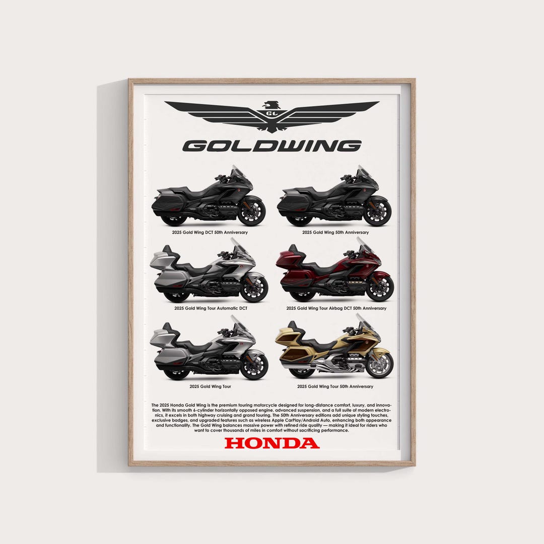 Honda Gold Wing 2025 Poster Set | Digital Download | Touring Motorcycle ...