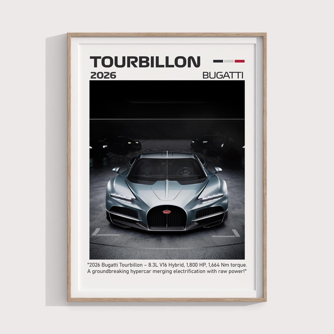 Car Poster Bugatti Tourbillon | Digital Car Print | Hypercar Wall Art ...