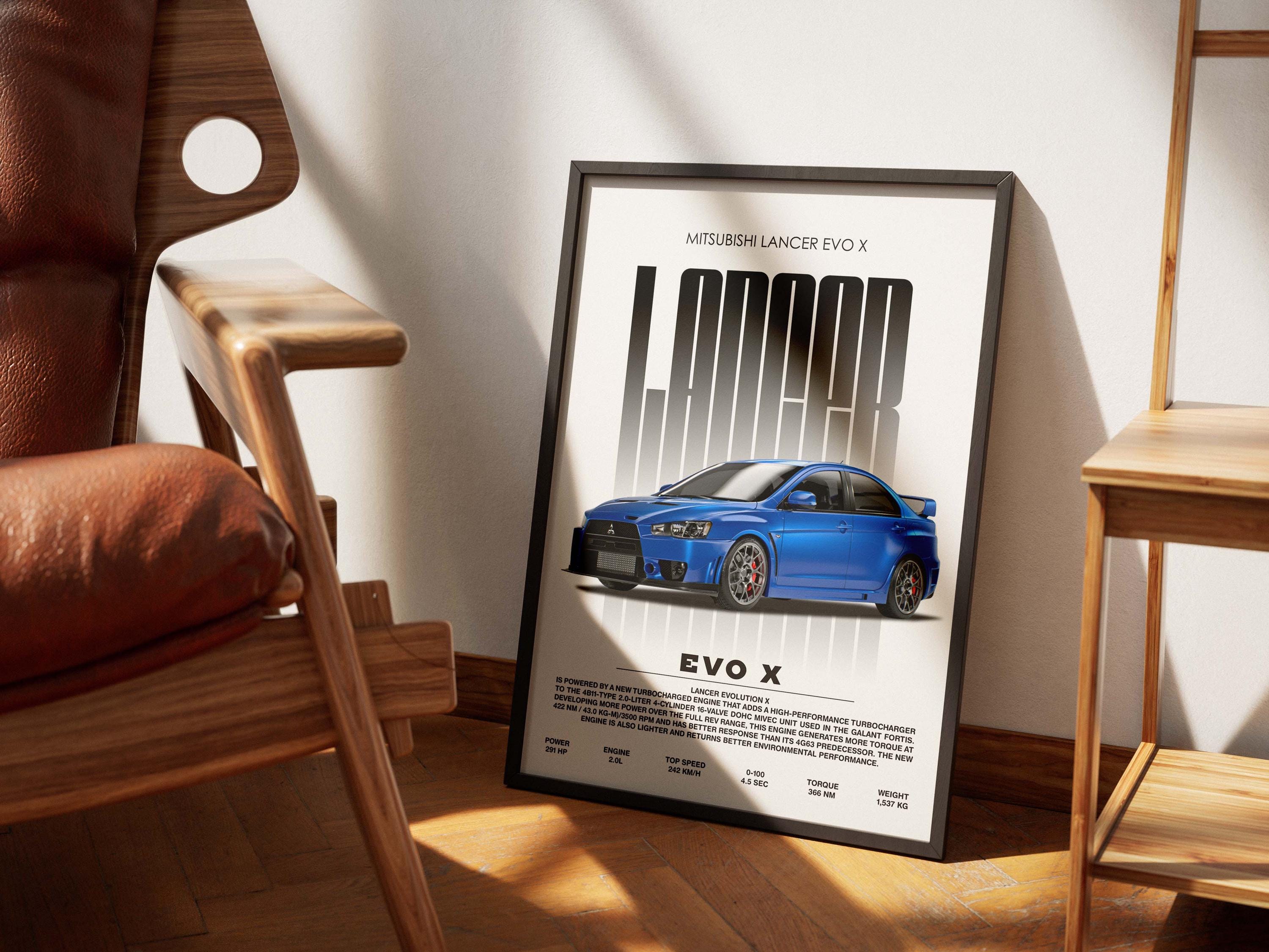 Mitsubishi Lancer Evo X Poster: JDM Car Garage Art (digital Download ...