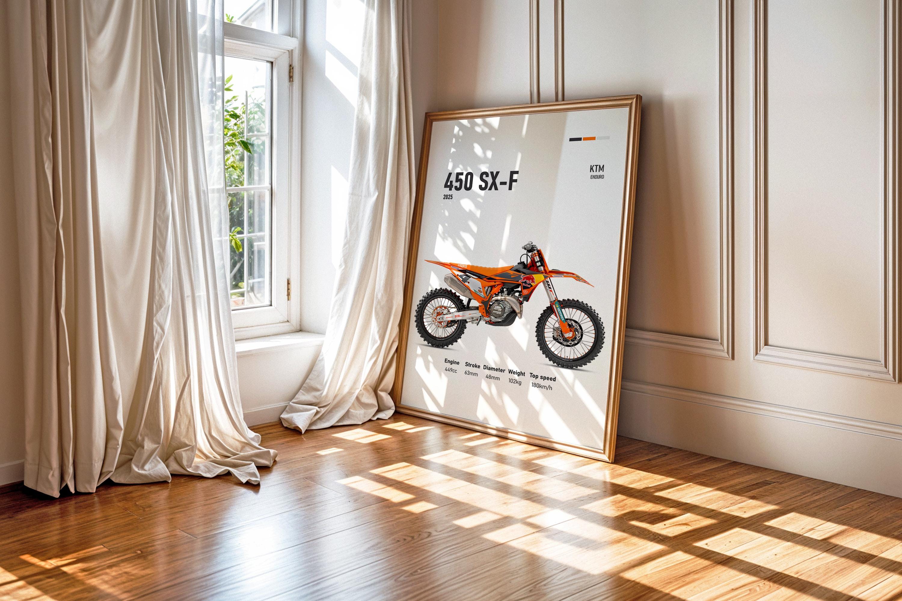 KTM 450 SX-F 2025 Dirt Bike Poster | Off-road Motorcycle Wall Art ...