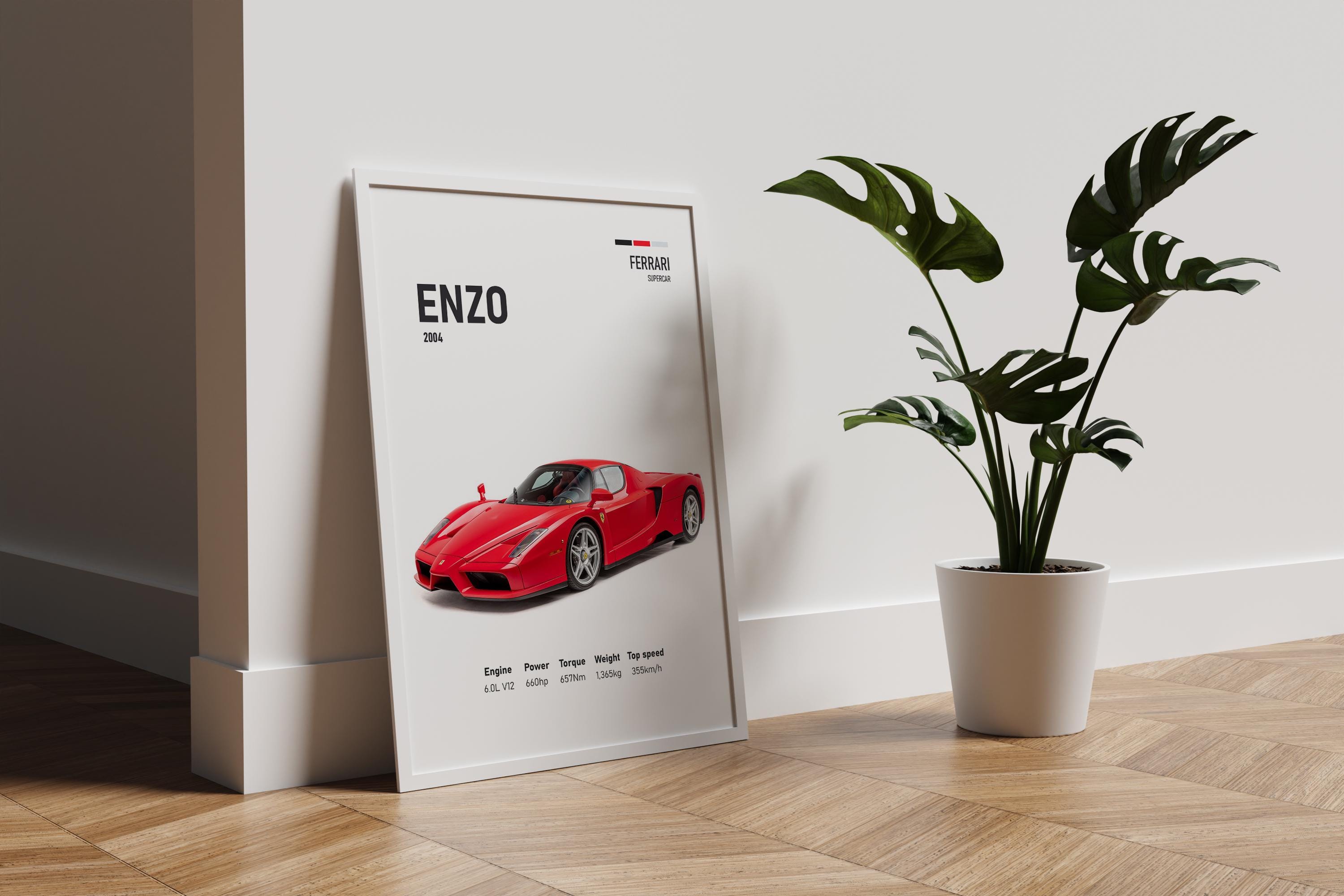 2004 Ferrari Enzo Printable Car Poster | Supercar Wall Art for ...
