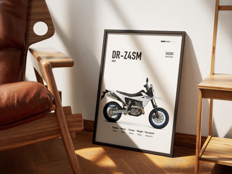 Suzuki DR-Z4SM 2025 Enduro Poster | Offroad Motorcycle Poster, Bike ...