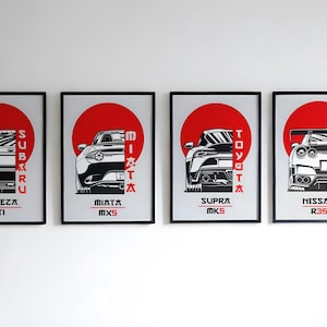 JDM Retro Collection Set of 24 | Digital Car Poster Download | Vintage ...