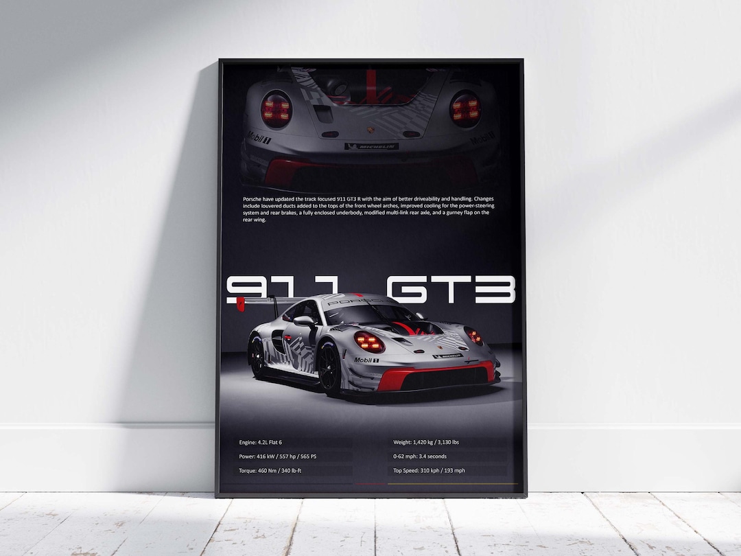 Porsche 911 GT3 R Poster: Racing Car Wall Art (digital Download) - Etsy