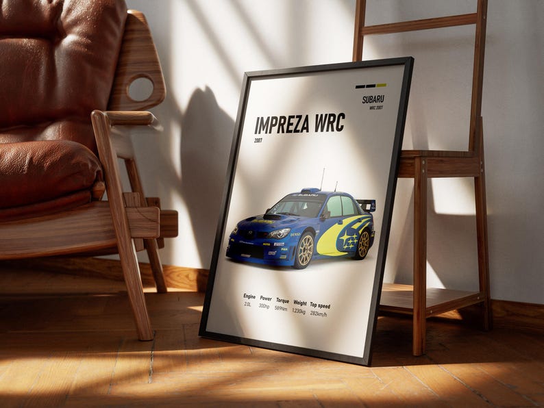 2007 Subaru Impreza WRC Poster | Digital Download | Rally Car Poster ...