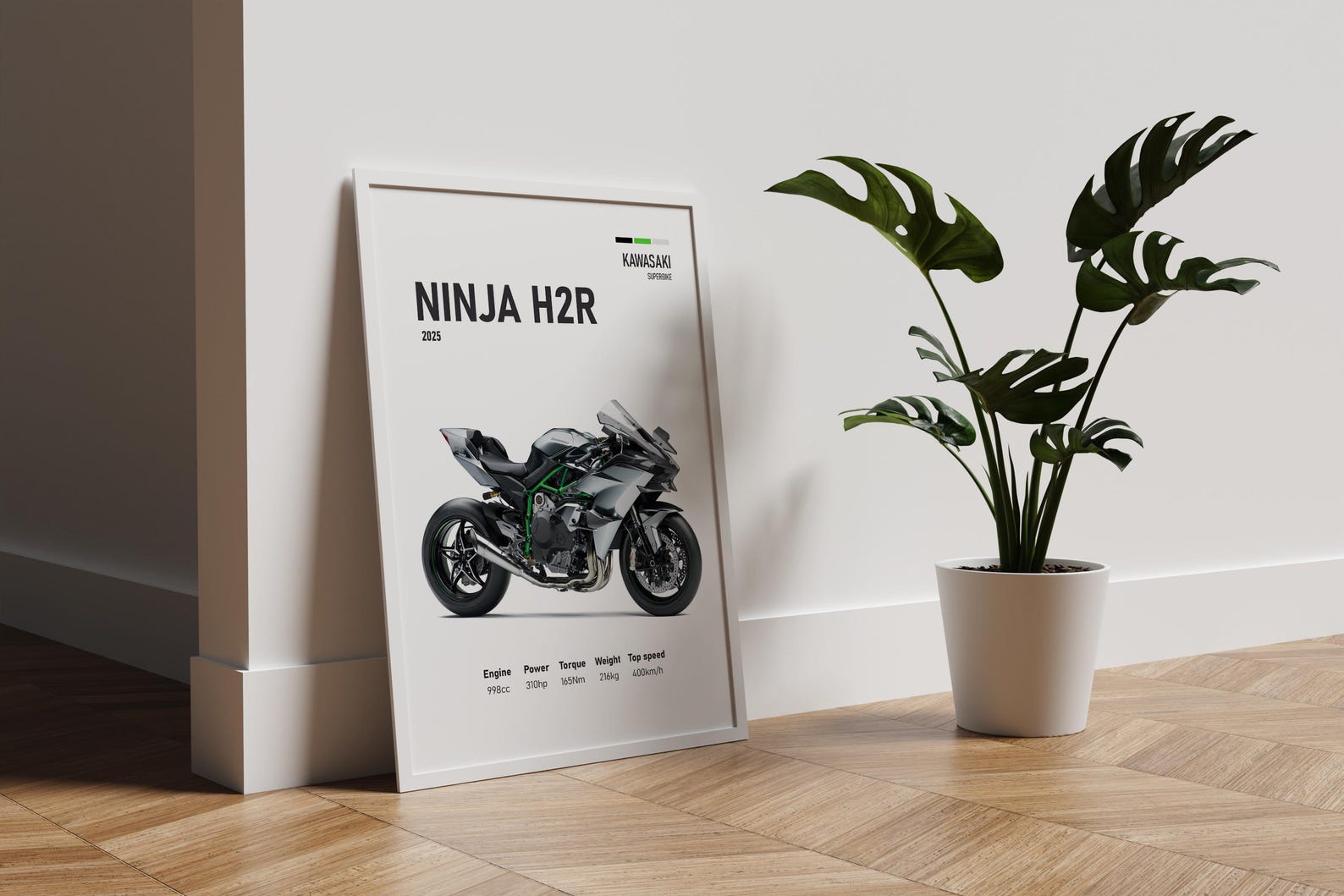 2025 Kawasaki Ninja H2R Poster | Supercharged Digital Print | Ultimate ...