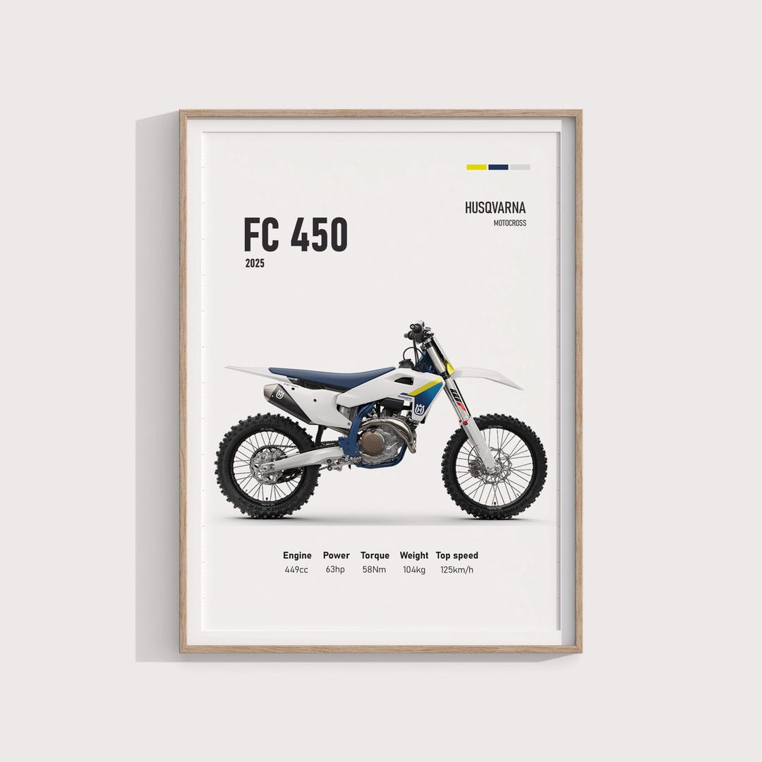 Husqvarna FC 450 2025 Poster | Premium Motocross Motorcycle Art | High ...