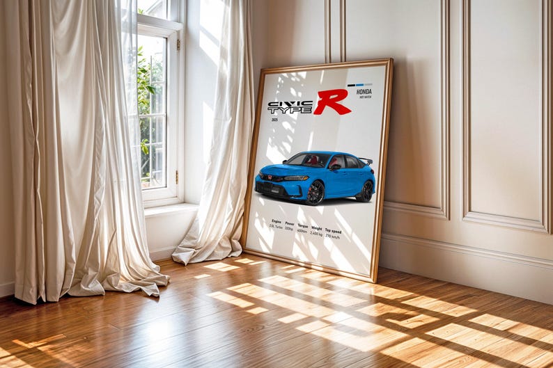 2025 Honda Civic Type R Poster | High-performance Hatchback Art | Ideal ...