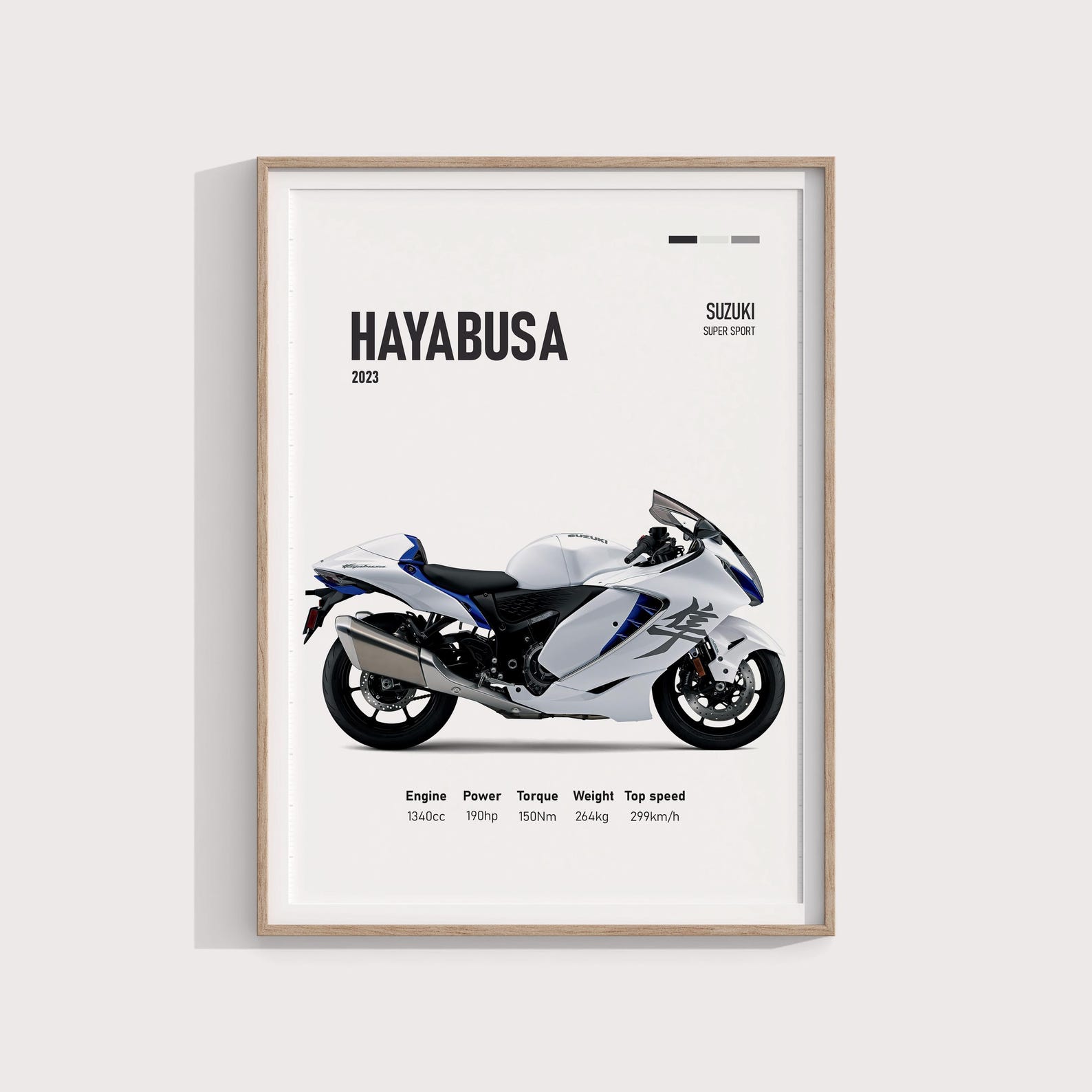 Suzuki GSX1300R 2023 Hayabusa Motorcycle Poster | Garage Wall Art ...