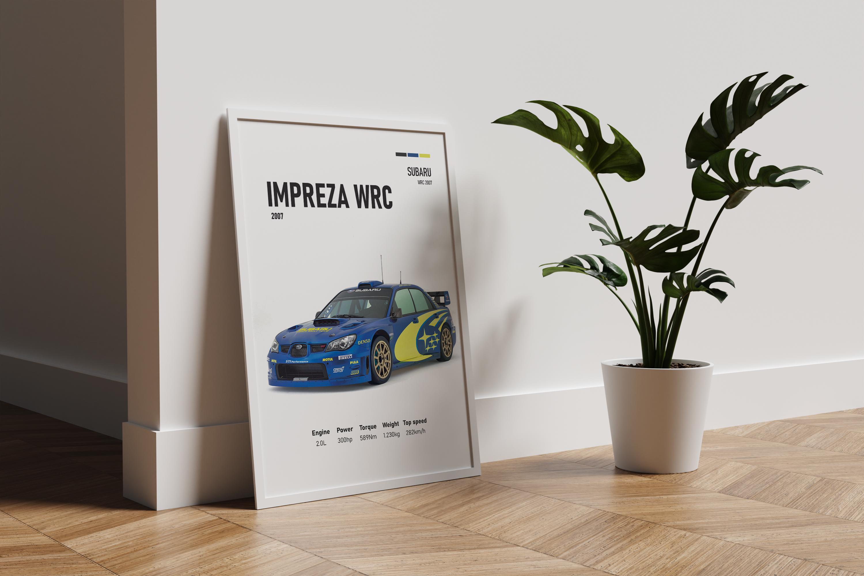 2007 Subaru Impreza WRC Poster | Digital Download | Rally Car Poster ...
