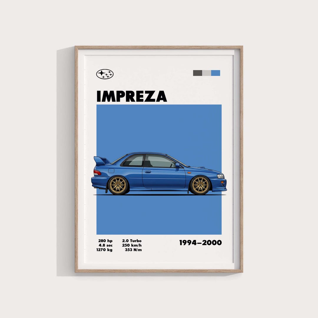 Subaru Impreza WRX STI Poster | Digital Download | JDM Legend Wall Art ...