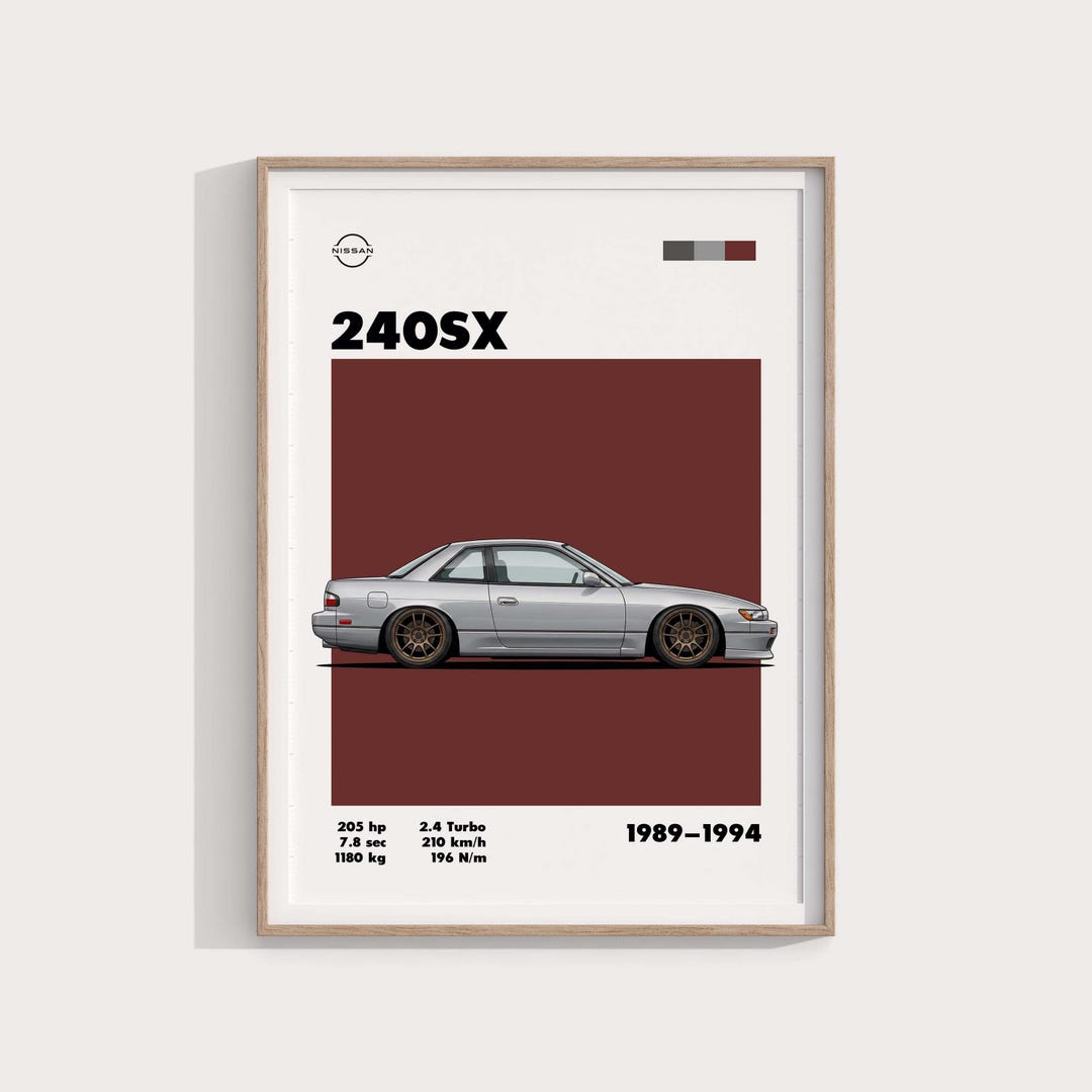 Nissan 240SX S13 Poster | Digital Download | JDM Drift Car Wall Art ...
