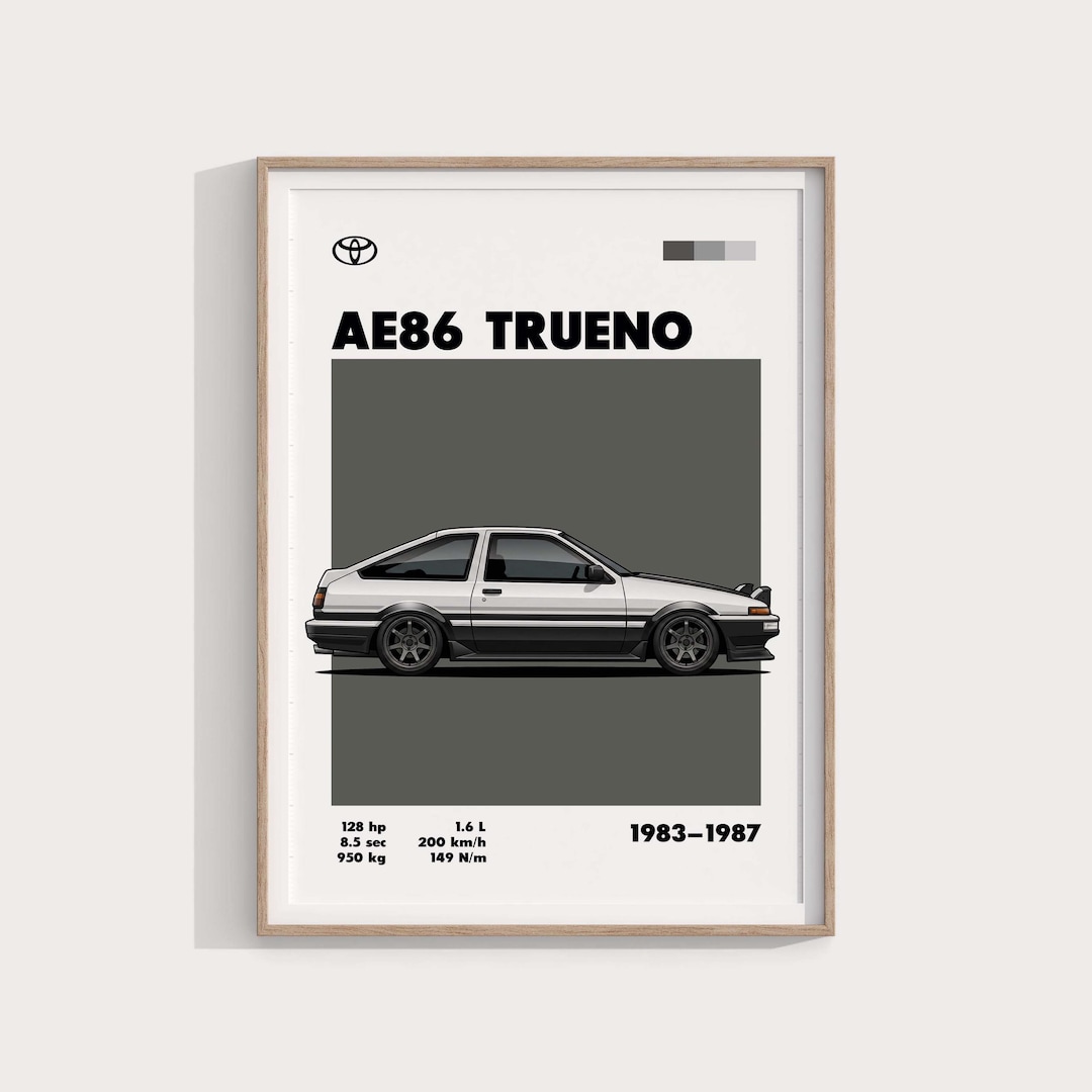 Toyota AE86 Trueno Poster | Digital Download | JDM Legend Wall Art ...