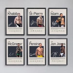 Top 10 UFC Fighters Poster Set | Digital Download MMA Legends Art ...