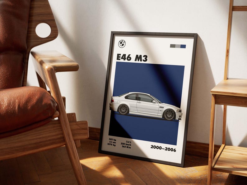 BMW E46 M3 Poster | Digital Download | M Series Legend Wall Art ...