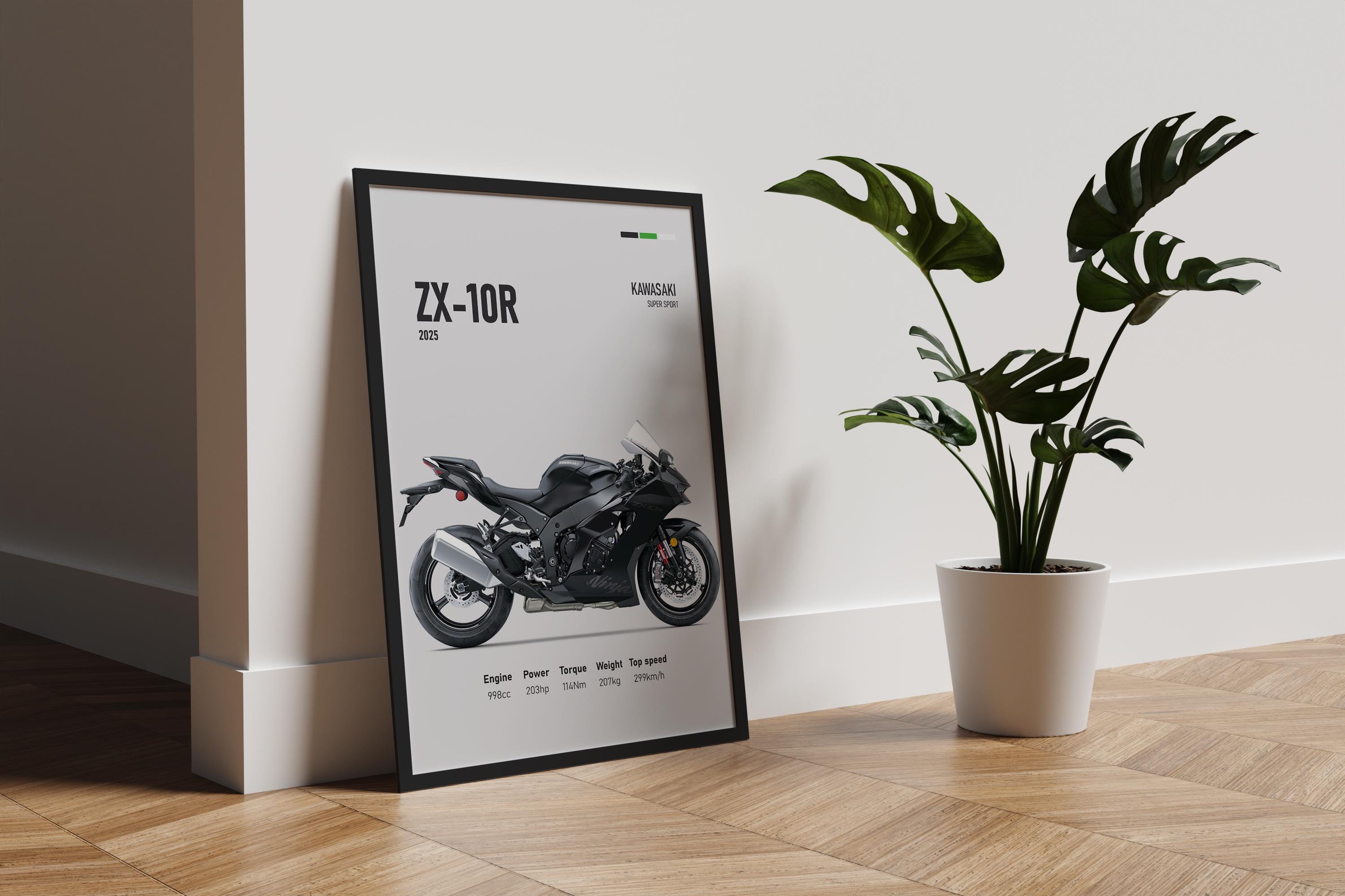 Kawasaki ZX-10R 2025 Poster | Superbikes Wall Art, ZX-10R Motorcycle ...
