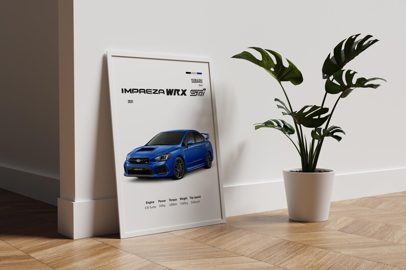 2021 Subaru Impreza WRX STI Poster | Rally Car Artwork | Ideal for Car ...