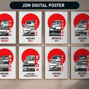 JDM Retro Collection Set of 24 | Digital Car Poster Download | Vintage ...